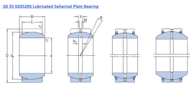 Hot Sale GE...SX GE...ES GE...AW Ball Joint Radial Spherical Plain Bearing Self-Lubrication GE45ES 2RS