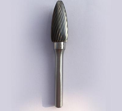 China Type F 6MM 8MM 10MM 12MM Head Cut Dia Tungsten Carbide Burr Bits Fine Cut Double Cut for sale