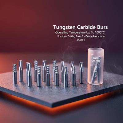 China Tube Dental Tungsten Carbide Burs Operating Temperature Up To 1000°C Precision Cutting Tools for Dental Procedures Durable for sale