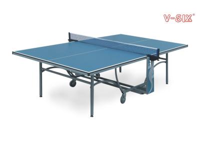 China Full Size Indoor Outdoor Ping Pong Table Waterproof AP Material With Wheels for sale