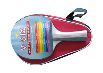 Bag Packing Ping Pong Paddles , Long Handle Poplar Plywood Reversed Rubber Bats