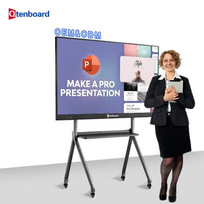 중국 Q테인보드 교실 보드 65 55 75 86 인치 A+ 터치 스크린 학교 스마트 인터랙티브 패널 화이트보드 판매용