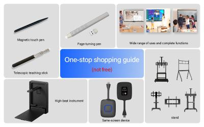 China 9679 Chip Interactief Plat Paneel 65 75 86 Inch 20 Punten Touch Anti-Glare Scherm Android 14.0 Ingebouwde Whiteboard Software met Klasmanagement Ai Functie Te koop