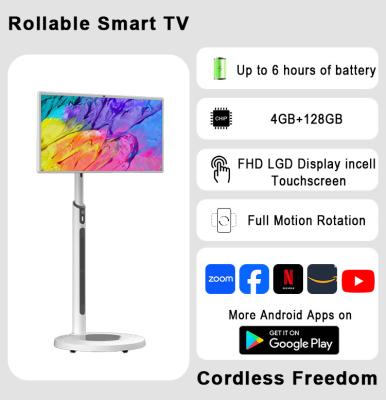China Qtenbaord 24 32 Inch Smart TV Stand by Me Movable Wireless TV on Wheel for sale