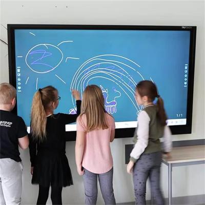 China Stock China Interactive Panel 75 Inch Dual System Ops USB Media Photo Teaching Interactive Flat Panel for Education for sale