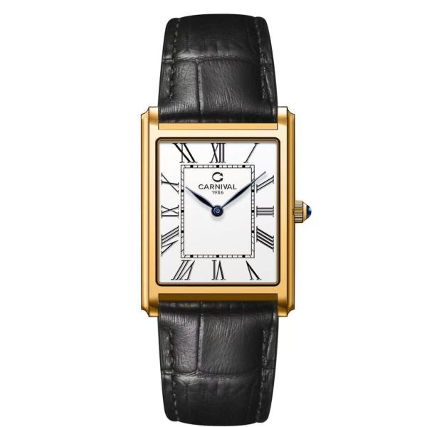 Quality Vintage Square Dial Couple Quartz Watch Genuine Leather Strap Classic Rectangle Men Women Dress Wrist Watch Gift Set for sale