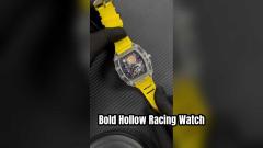 Fashion Hollow Barrel Men Sport Watch Waterproof Luminous Silicone Band Quartz Wrist Watch