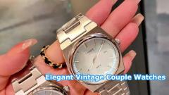 Vintage Integrated Steel Couple Watches Gradient Sunburst Dial Minimal Business Wrist Watch Eid Coup