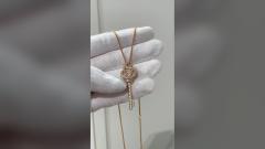 Wholesale Full Paved Crystal Key Pendant Necklace, Gold Tone Vintage Key Jewelry for Women