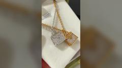 Wholesale Full Crystal Mini Handbag Pendant Necklace, Gold & Silver Bag Shape Jewelry