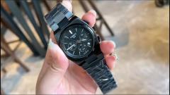Full Gold Square Chronograph Couple Watches 2 Styles