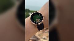Rose Gold Green Aventurine Flying Tourbillon Men Watch