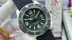 Green Dial Diver Men Automatic Watch Rotating Bezel Black Rubber Strap