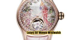 Luxury Hand Painted Enamel Peacock Dial Ladies Quartz Watch Display