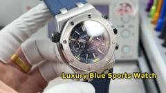 Audemars Piguet Royal Oak Offshore Chronograph Blue Dial Rubber Strap Watch