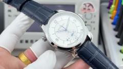 Men’s World‑Time Business Watch | Blue Leather Strap Wristwatch for Wholesale