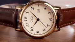 Minimalist Round Leather Ladies Business Quartz Watch Display