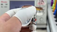 Men's Cushion Chronograph Watch, Black White Panda Dial Brown Leather Strap Wristwatch