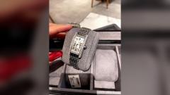 Iced Out Rectangle Tank Style Watch MOP Dial Full Paved Simulated Diamond Stainless Steel Wrist Watc