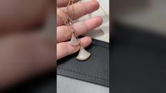 Rose Gold Multi-layer Fan Shape Zircon Pendant Necklace For Women