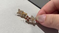 Rose Gold Four Leaf Flower Zircon Ear Cuff Earrings For Women