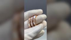 Rose Gold Snake Shape Ring With Mother Of Pearl & Zircon Women Jewelry
