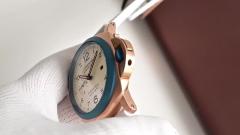 Rose Gold Square Automatic Men Watch White Dial Rubber Strap Wrist Watch