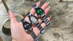 Silver Snake Scale Bracelet Watch Irregular Triangle Case Multi‑Color Dial Ladies Fashion Wrist Watc