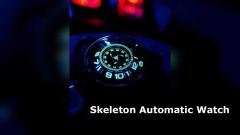Unique Hollow Skeleton Automatic Men Watch, Sport Mechanical Wristwatch Display