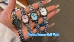 Women's Roman Numeral Watch Green Pink Blue White Dial Gold Quartz