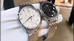 Men Chronograph Business Watch Silver Stainless Steel Bracelet White Black Dial Dress Wristwatch Eid