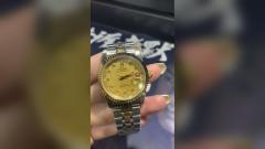 Two‑Tone Gold Steel Automatic Watch Diamond Index Day‑Date Display Luxury Wrist Watch
