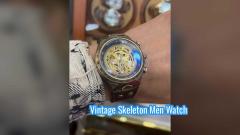 Vintage Skeleton Chronograph Men Watch Wrist Show & Unboxing