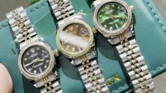 Wholesale Women's Diamond Bezel Black Dial Date Watch Two-Tone Gold Silver | OEM Custom