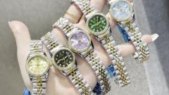 Wholesale Women's Diamond Bezel Gold Dial Date Watch Two-Tone Stainless Steel | OEM Custom