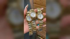 Women's All Gold Mother of Pearl Watch Wholesale | Custom OEM Diamond In Stock