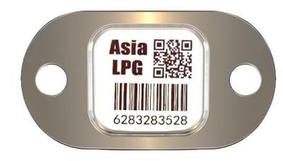 China De Cilinder die van LPG van de streepjescodemarkering Scartch-Weerstand 12mm*12mm volgen Te koop