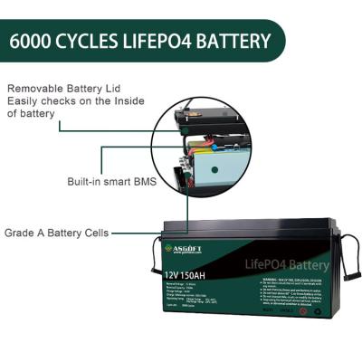 Cina Volt Li Ion Battery Pack della batteria 100ah 150AH 12 di ASGOFT Lipo4 Lifepo4 in vendita