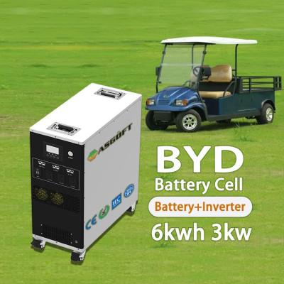 Cina Batteria 6Kwh lifepo4 e inverter 3KW Caricabatterie esterno portatile in vendita