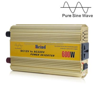 China Meind Sufficient 600W Pure Sine Wave DC to AC Universal Socket Power Inverter for sale