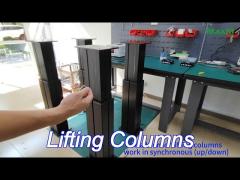heavy duty industrial lifting columns 2 stage rectangular 4500n load force