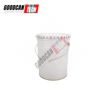 China 18liter Industrial Paint Tin Cans 0.35mm 0.38mm Thickness With Flower Lug Lid for sale