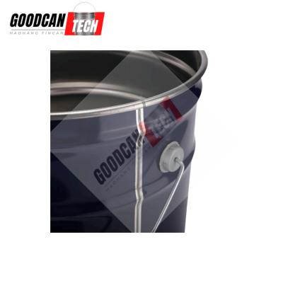China 10L Empty Paint Pail Bucket With Flower Lug Lid 0.35mm Body Thickness UN Standard for sale