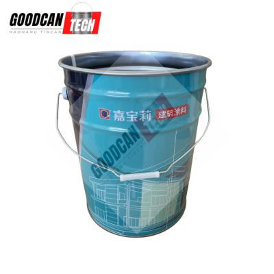 China 18L Carpoly Paint Tin Cans Conical Thickness 0.35mm With Flower Lug Lid OEM Printing for sale