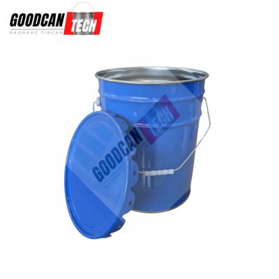 China Road Marking Paint 19liter Empty Tin Cans With Straight Flower Lug Lid Inside Foam Gasket for sale