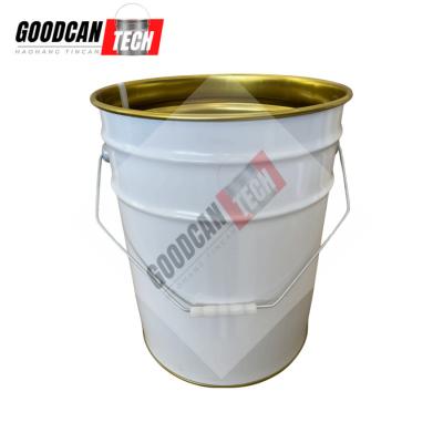 China OEM 5gallon Empty Tin Cans With ICI Gold Lacquered Coating Inside for sale