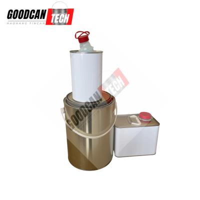 China 1L Paint Tin Cans D108mm Diameter With 42mm Plastic Cap 0.23mm Body Thickness for sale