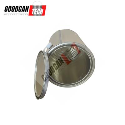 China Round Water Based Paint Tin Cans Anti Rusted 1gallon 4liter With Inner Gold Lacquer for sale