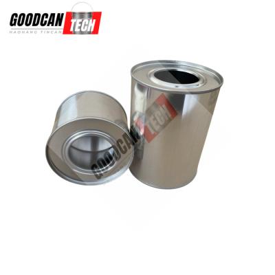China Plastic Cap Round Plain Tin Cans 750ml For Packing Car Paint Leakage Test for sale