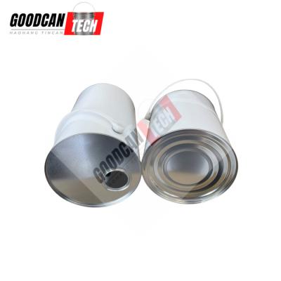 China Industrial Round Tin Paint Cans 6liter White Coated With 42mm Plastic Cap for sale